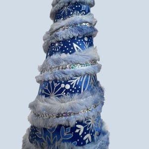 LED Christmas Cone Tree, Blue Faux Cone Tree, Led Fairy Light Winter ...