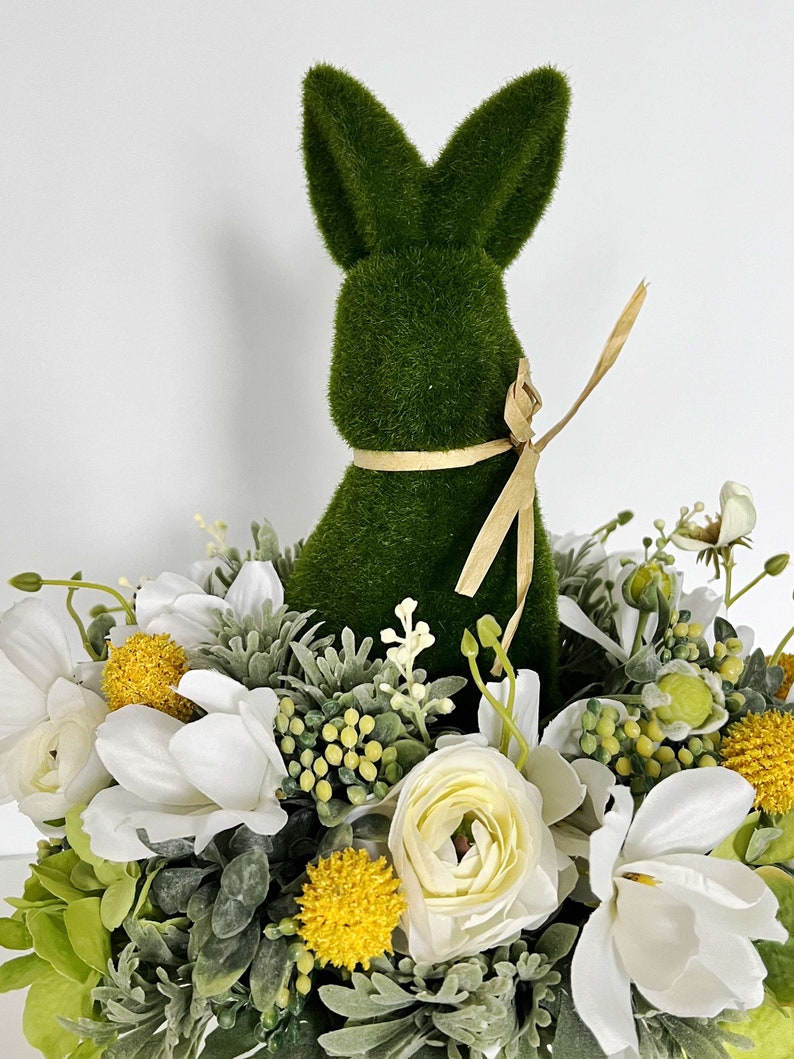 Easter Flowers Centerpiece With Bunny, Large Spring Easter Arrangement ...