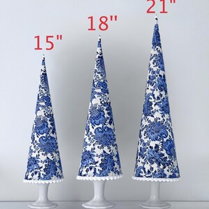 Chinoiserie Cone Tree, White and Blue Winter Decor, Handmade, Free ...