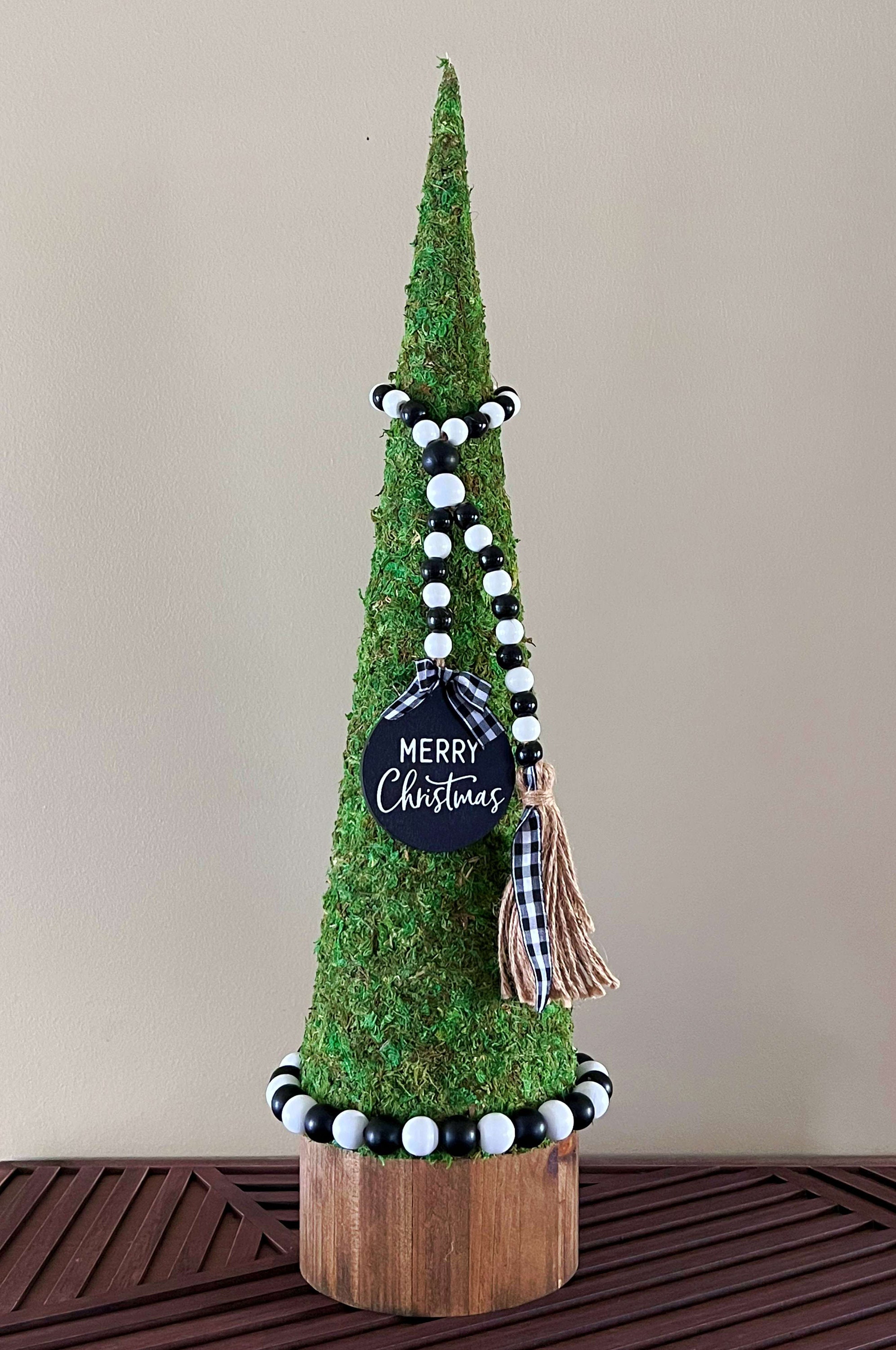 Christmas Cone Rustic Green Trees, Moss Tree, Farmhouse Winter ...