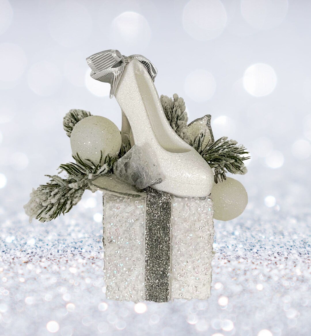 Christmas White High Heels Ornament, Fashion Decor, Shoe Ornaments ...