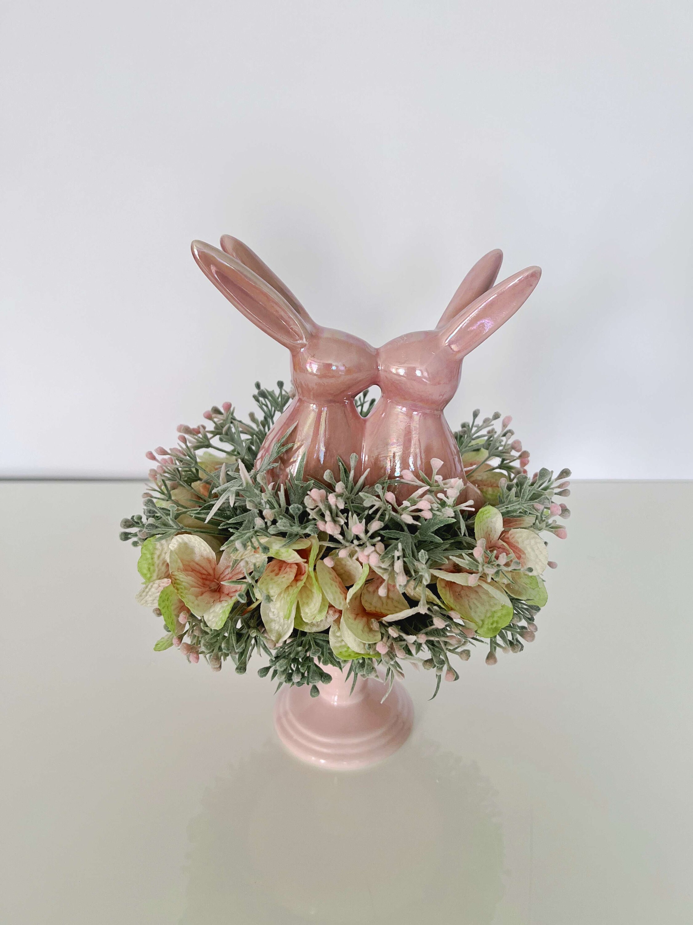 Easter Bunny Decor, Ceramic Pink Rabbit Decoration - Etsy