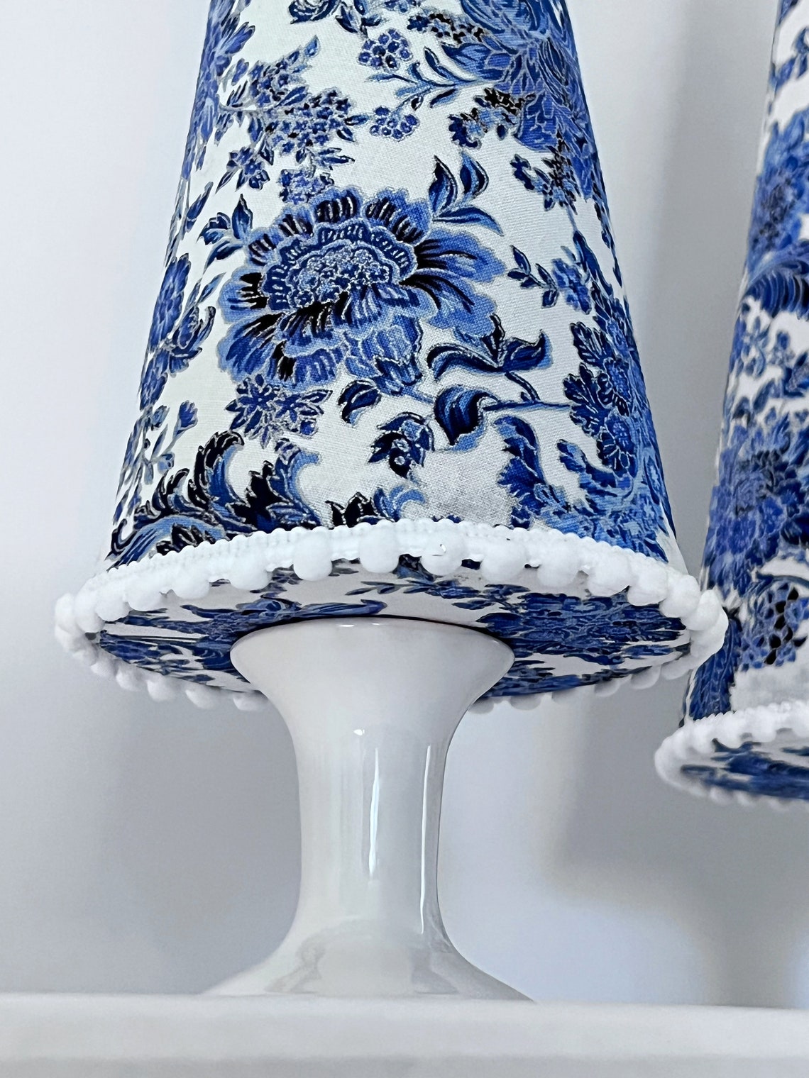 Chinoiserie Cone Tree White and Blue Decor - Etsy