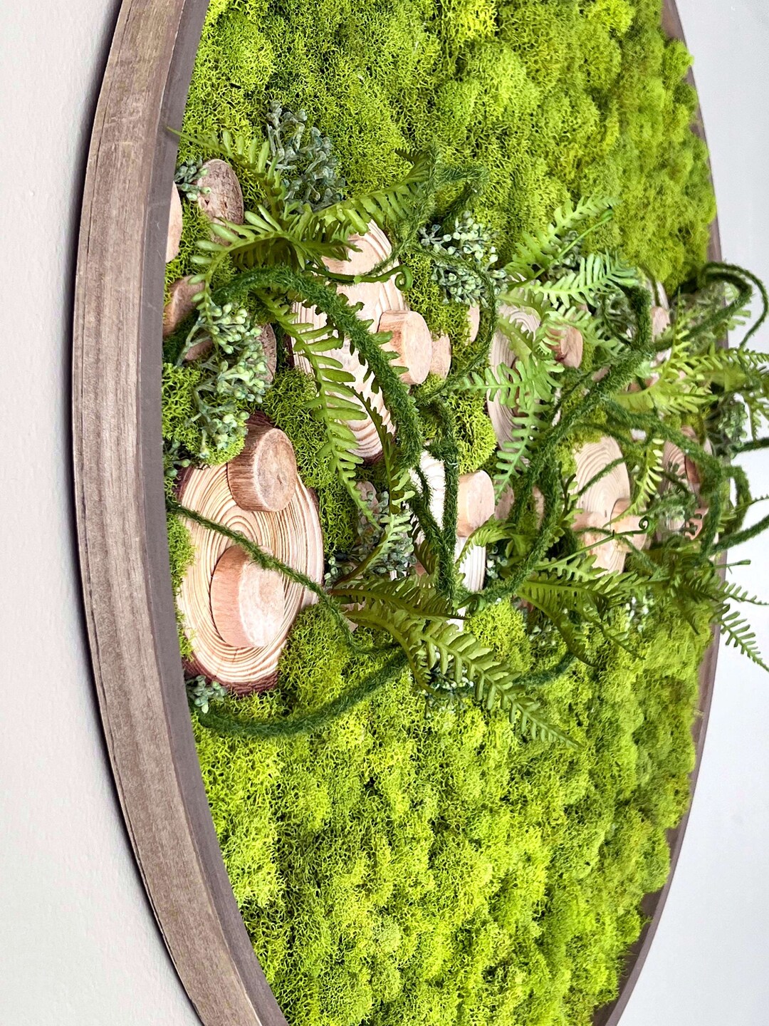 Moss Art Wall Decor, Handmade Preserved Moss Large Wall Picture, Round ...