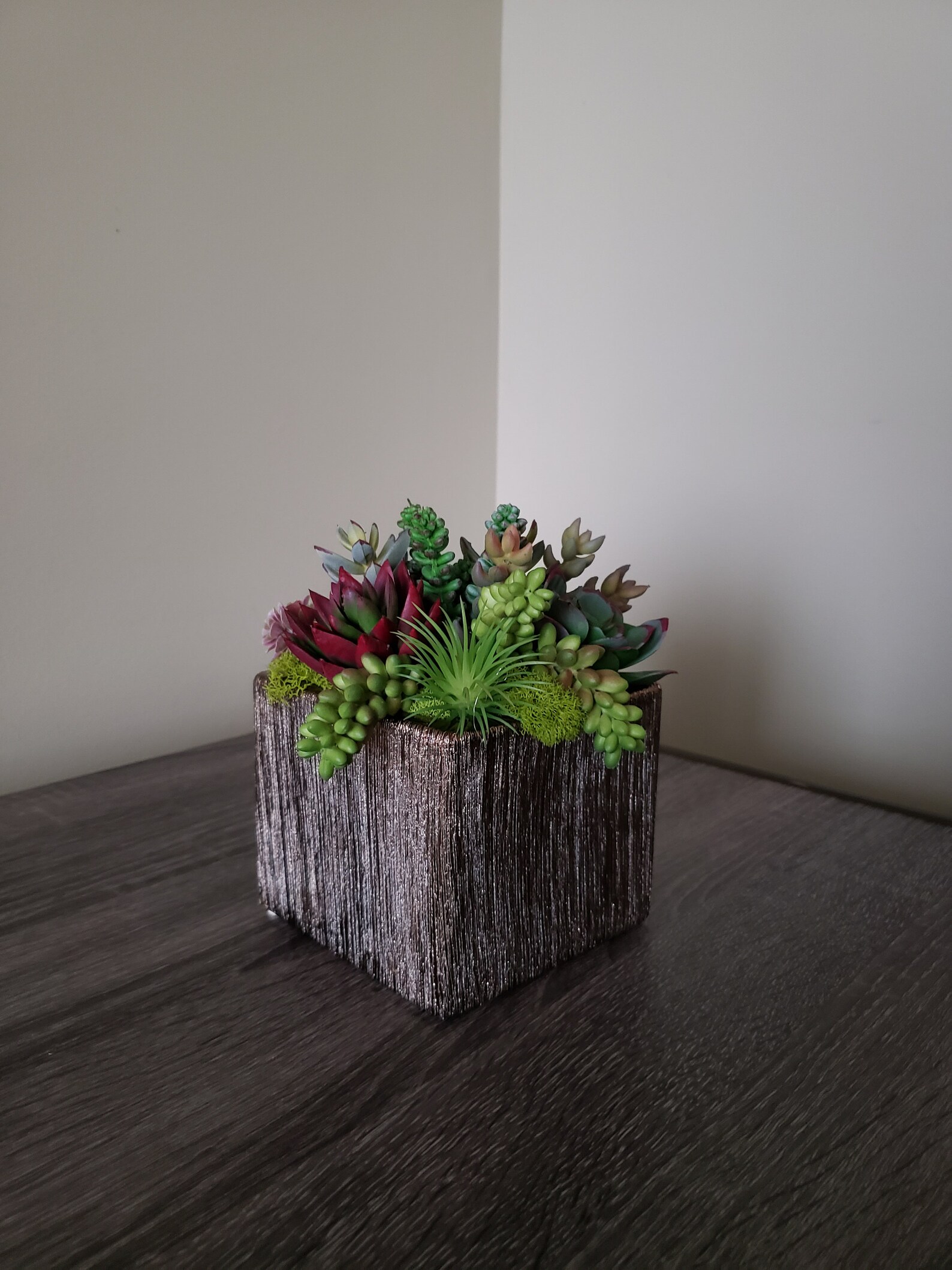Modern Succulent Arrangement in Ceramic Pot, Faux Plants, Succulent ...