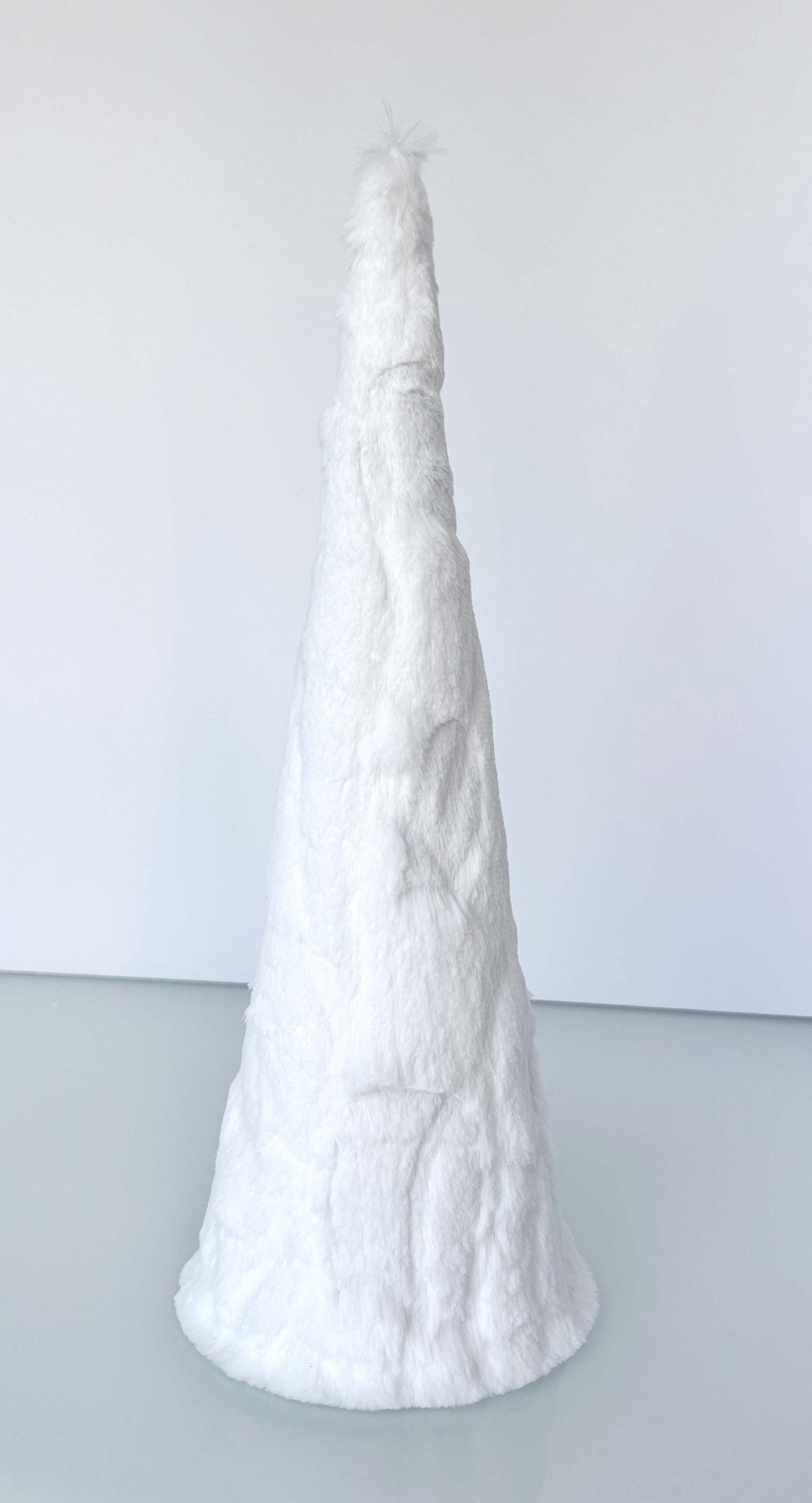 LED Cone Trees, Set of 3, White Fur Cone Trees, White Christmas - Etsy