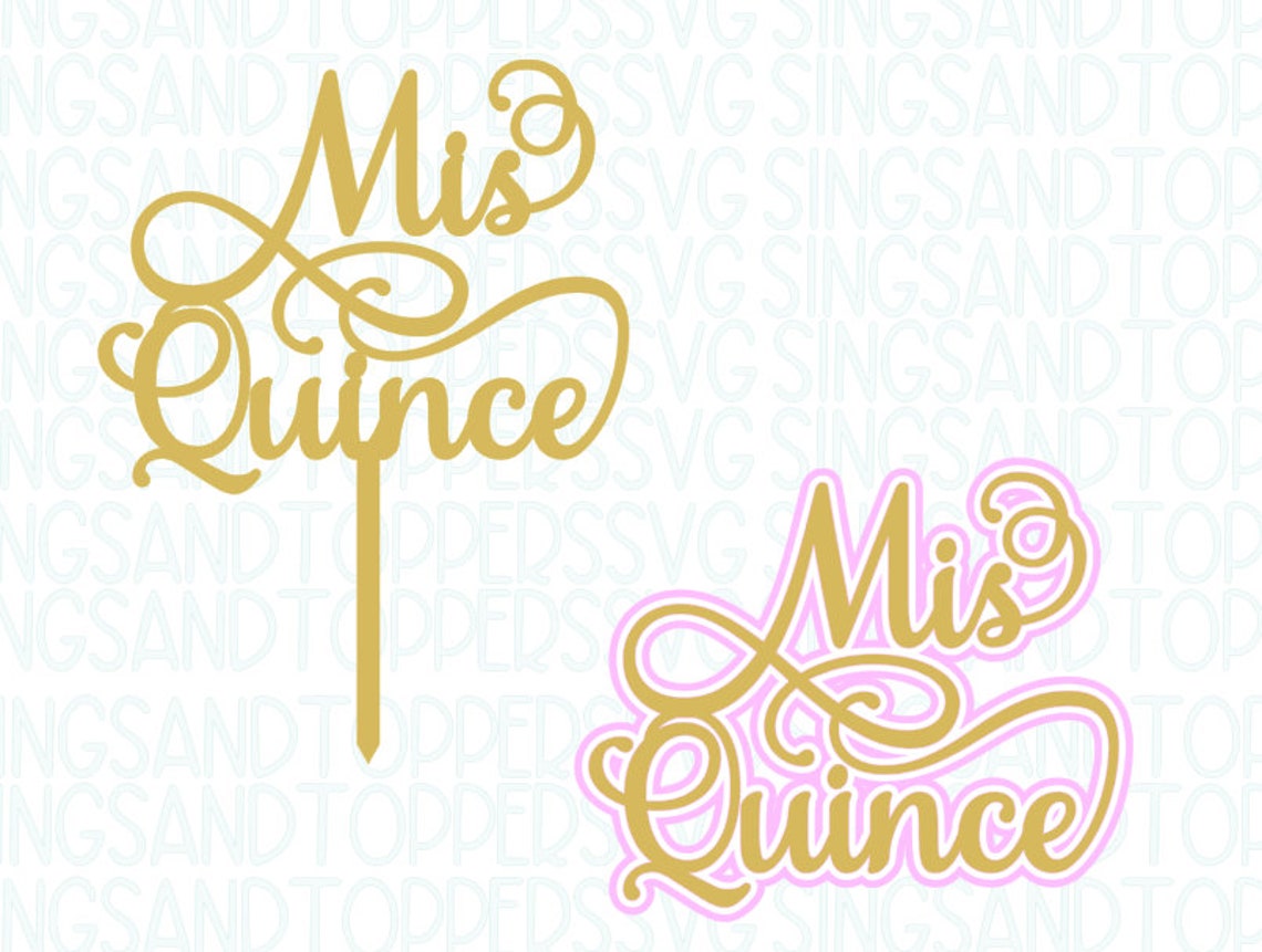 Mis quince cake topper svg laser cut Glowforge wooden cake | Etsy