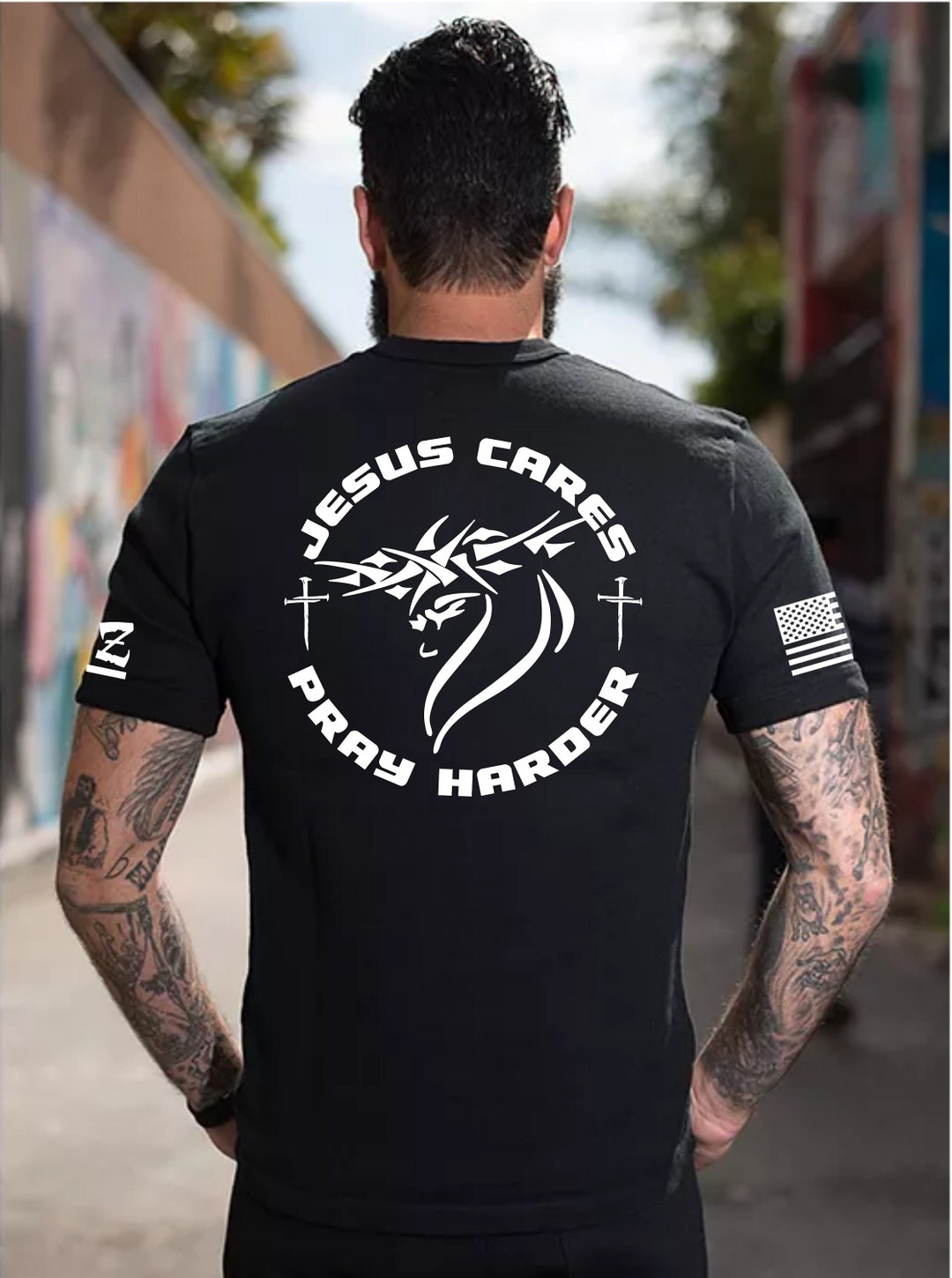 Jesus Cares, Pray Harder by Lifeline - Etsy