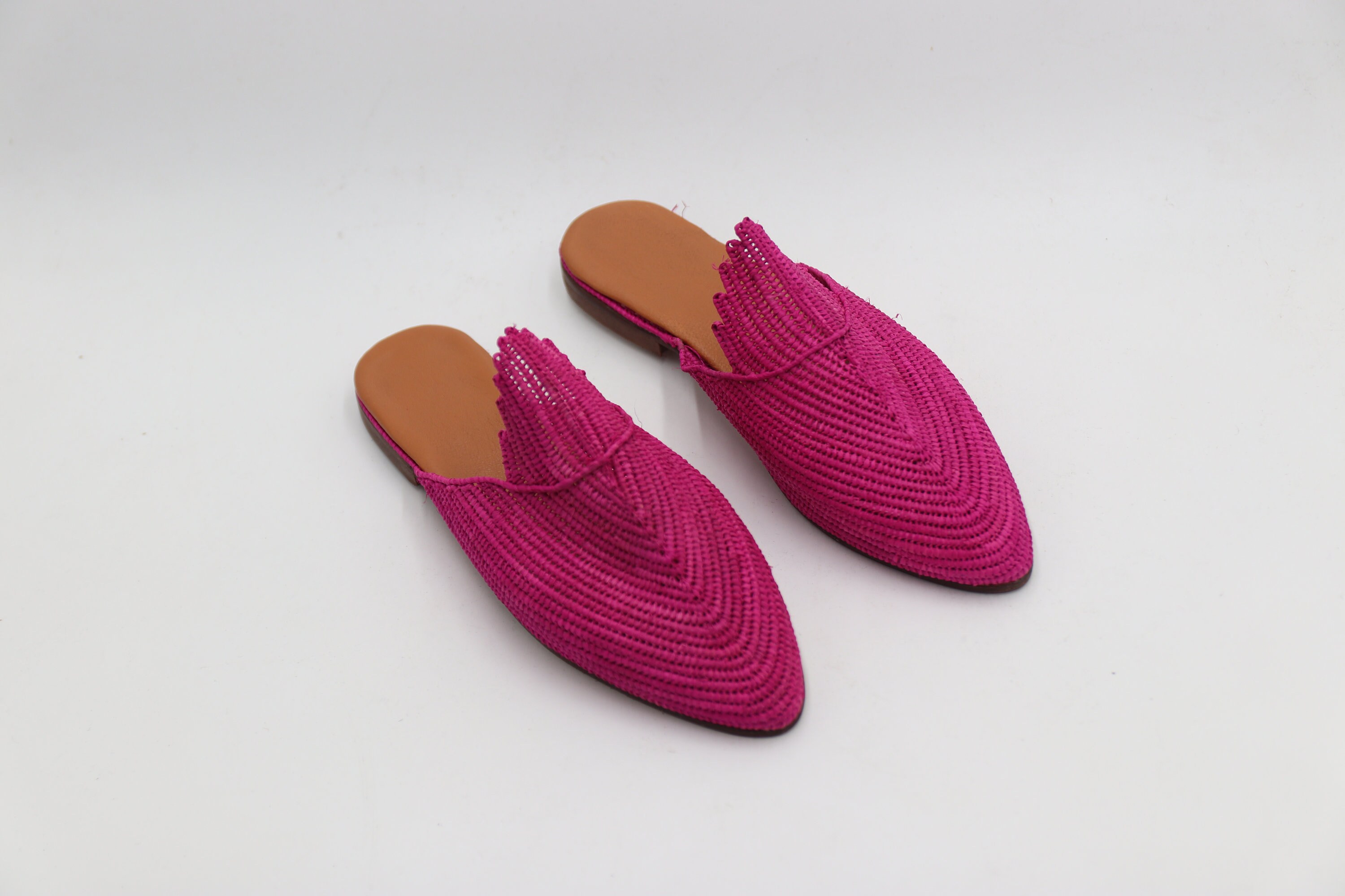 Fuchsia Raffia Mules Raffia Mules Raffia Shoes for Women - Etsy