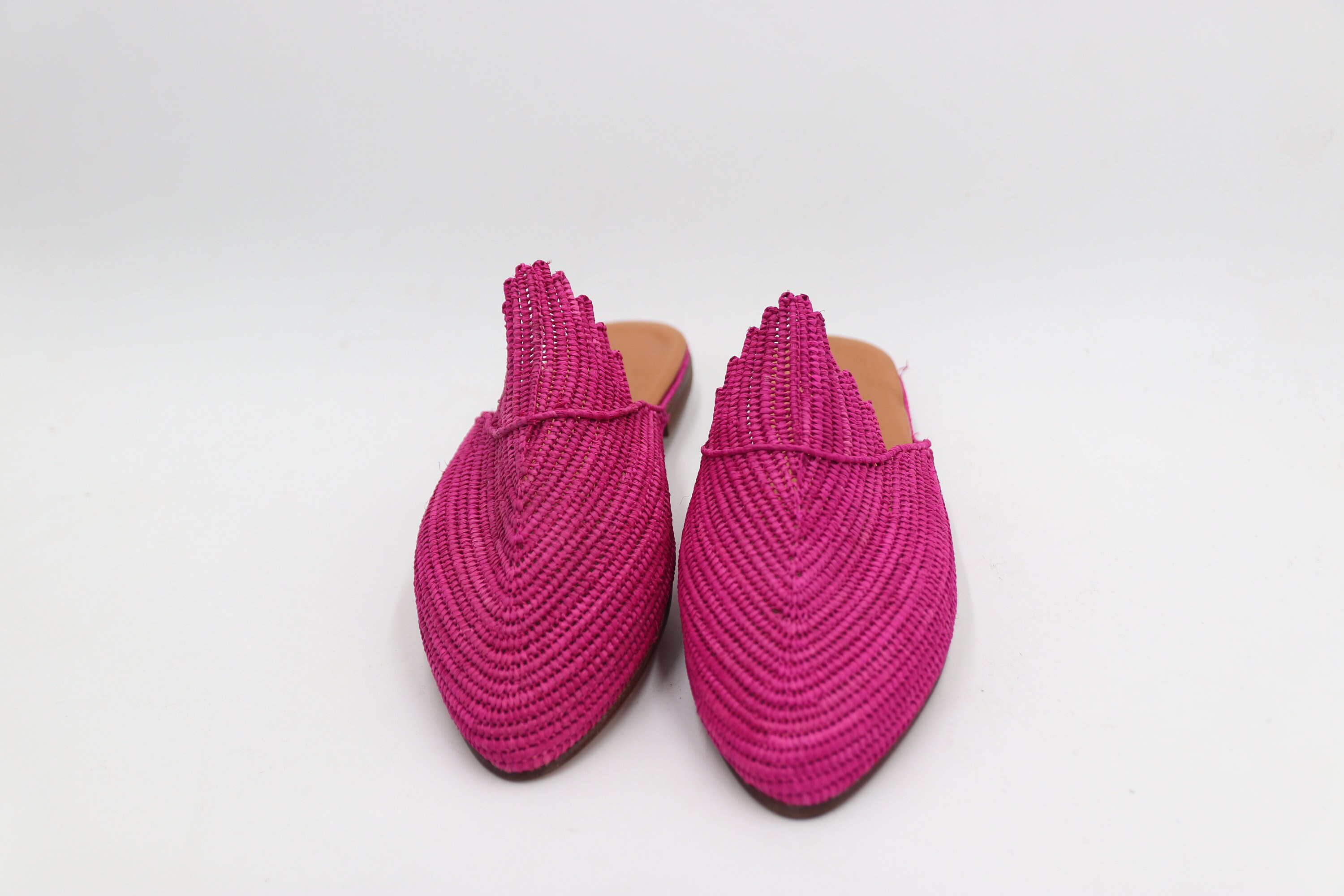 Fuchsia Raffia Mules Raffia Mules Raffia Shoes for Women - Etsy