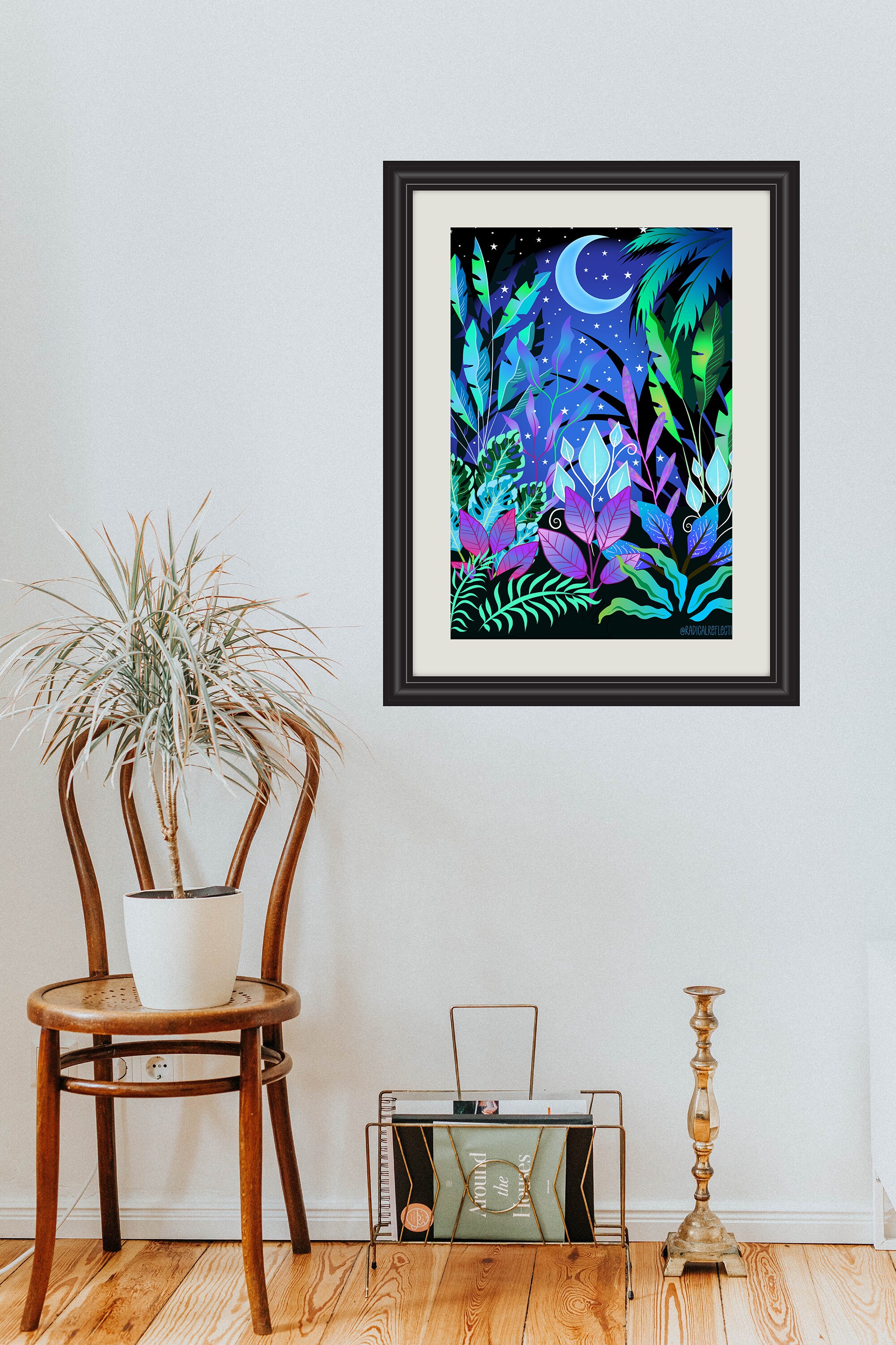Jungle Moonlight Print Jungle Art Tropical Decor Wall Art | Etsy