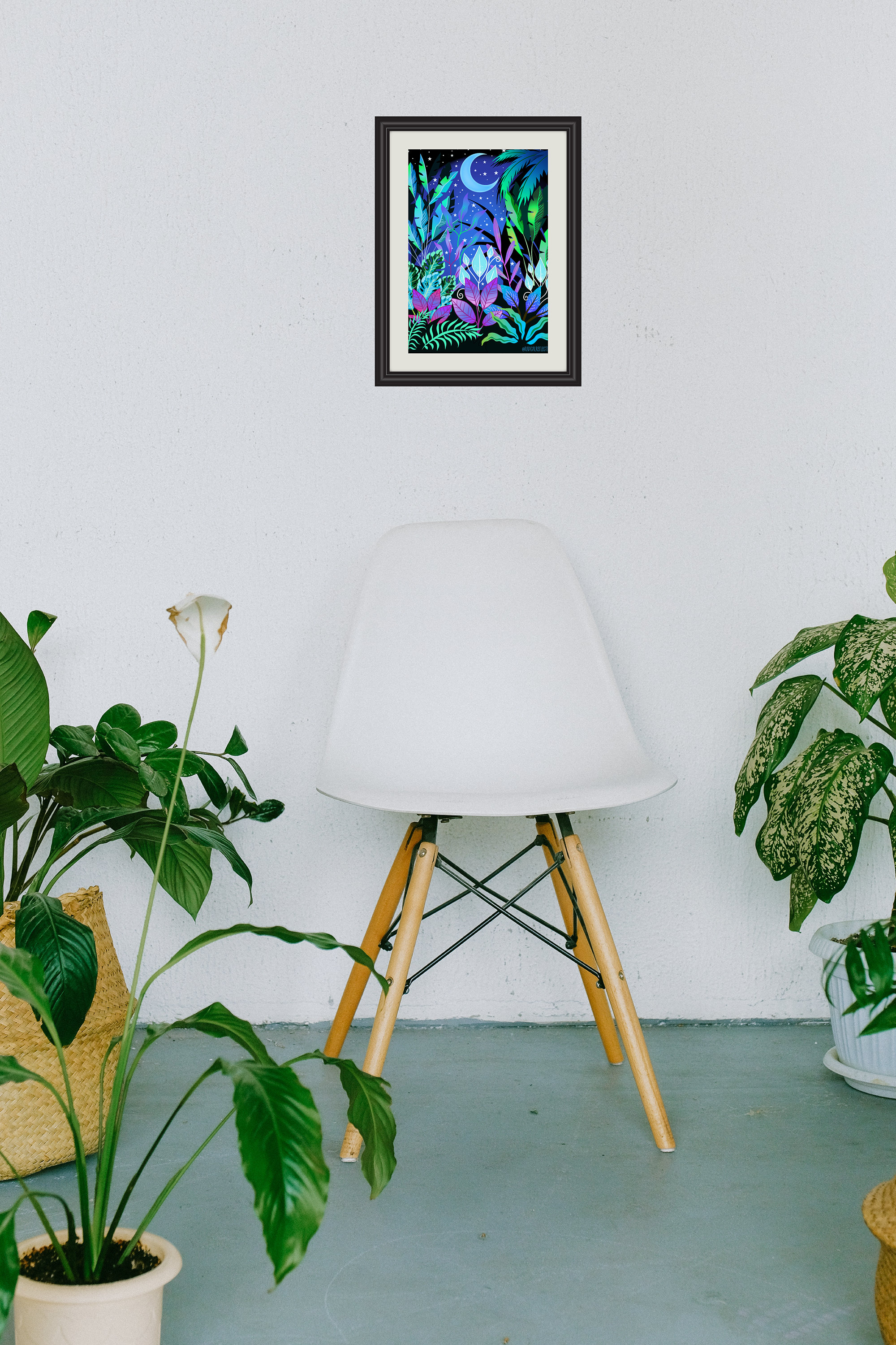 Jungle Moonlight Print Jungle Art Tropical Decor Wall Art | Etsy