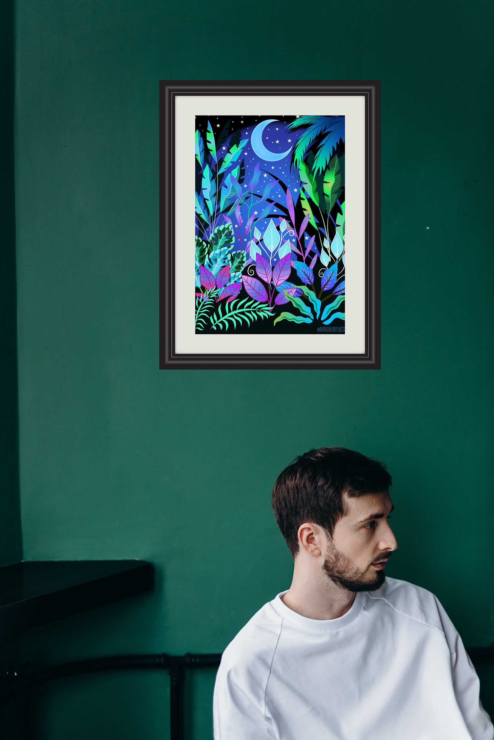 Jungle Moonlight Print Jungle Art Tropical Decor Wall Art | Etsy