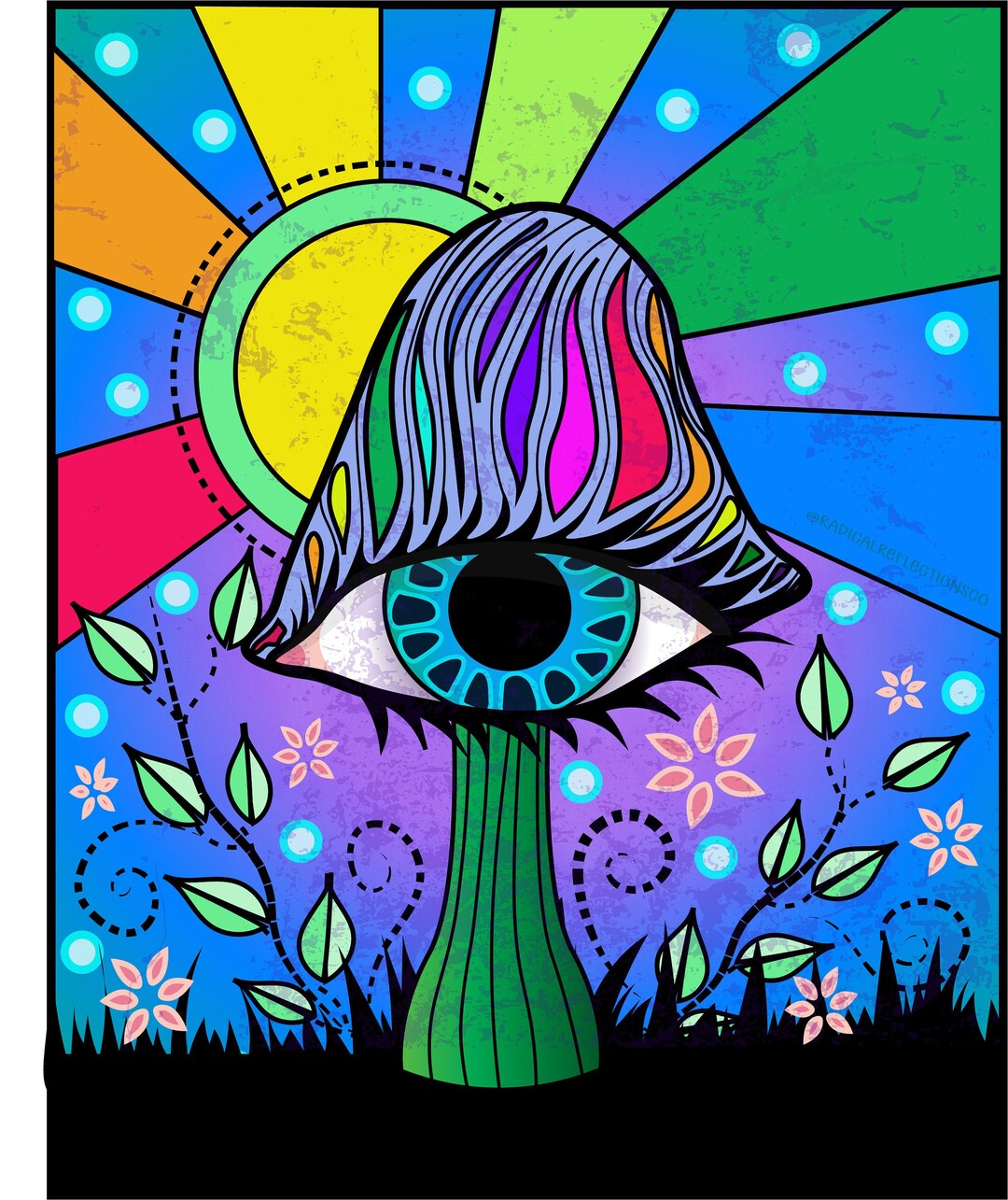 Magic Mushroom Abstract Wall Art - Etsy.de
