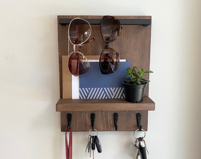 Entryway Organizer, Key Holder, Sunglass Holder, Key Hooks, Mail, Front ...