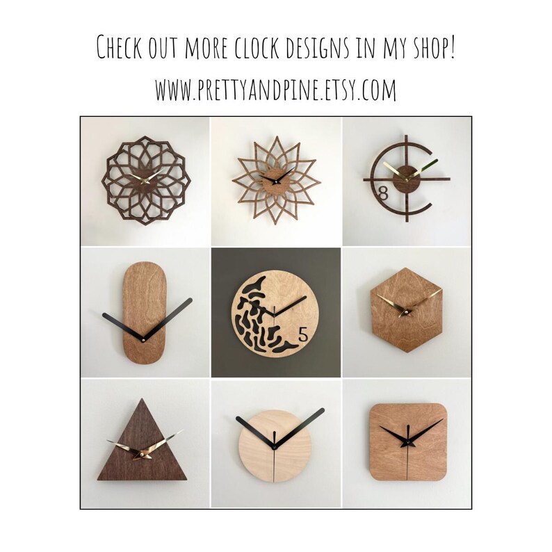 Wooden Wall Clock, Rustic Clock, Laser Cut, Large Wall Clock ...
