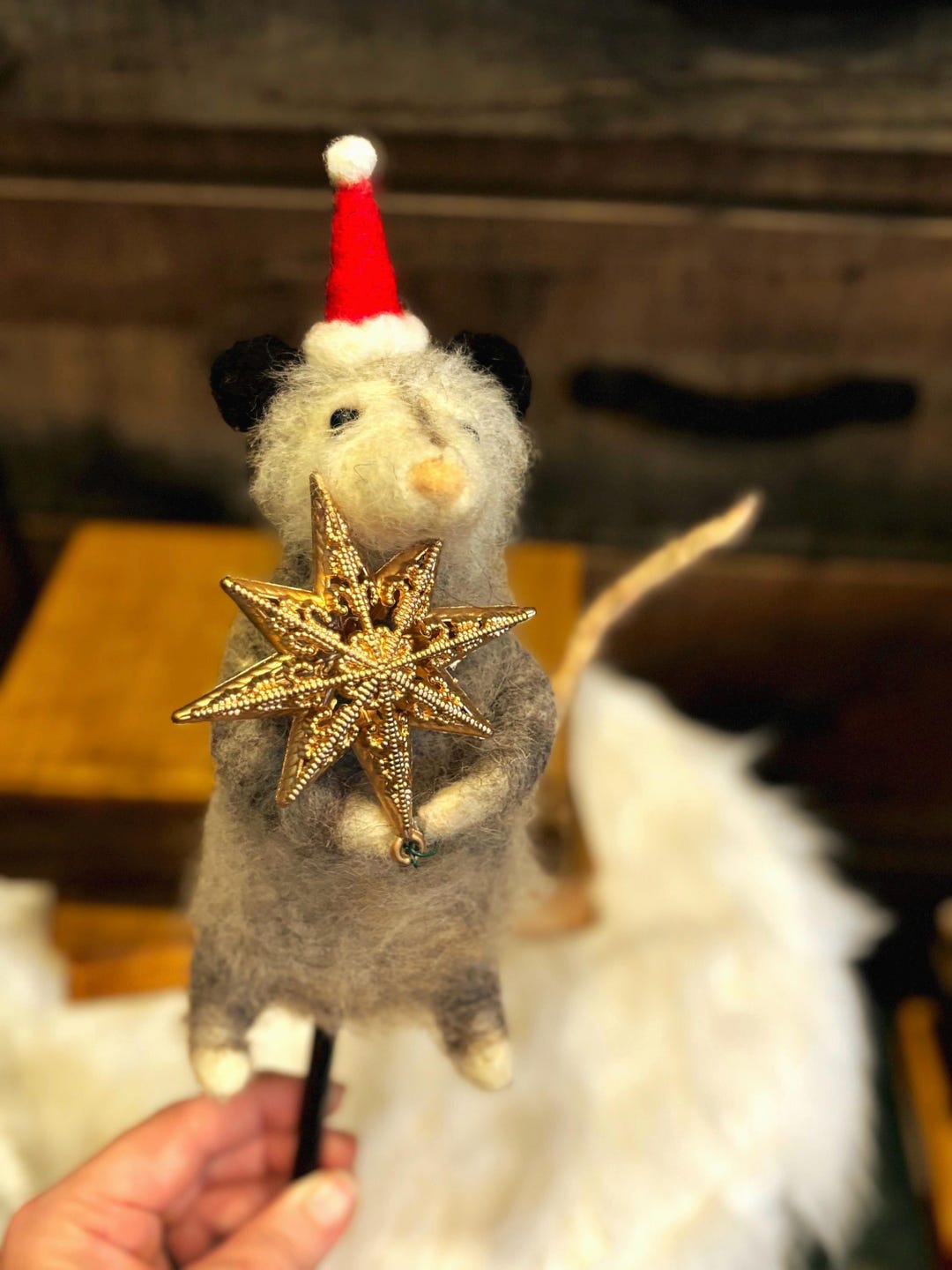 Needle Felted Wool Opossum Tree Topper - Etsy