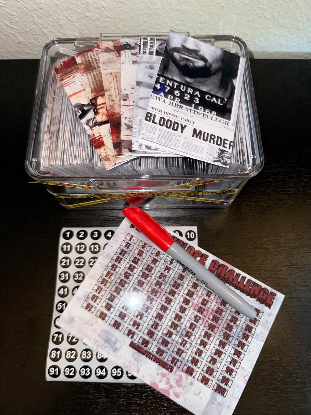 100 Envelope Savings Challenge Set True Crime or Horror - Etsy