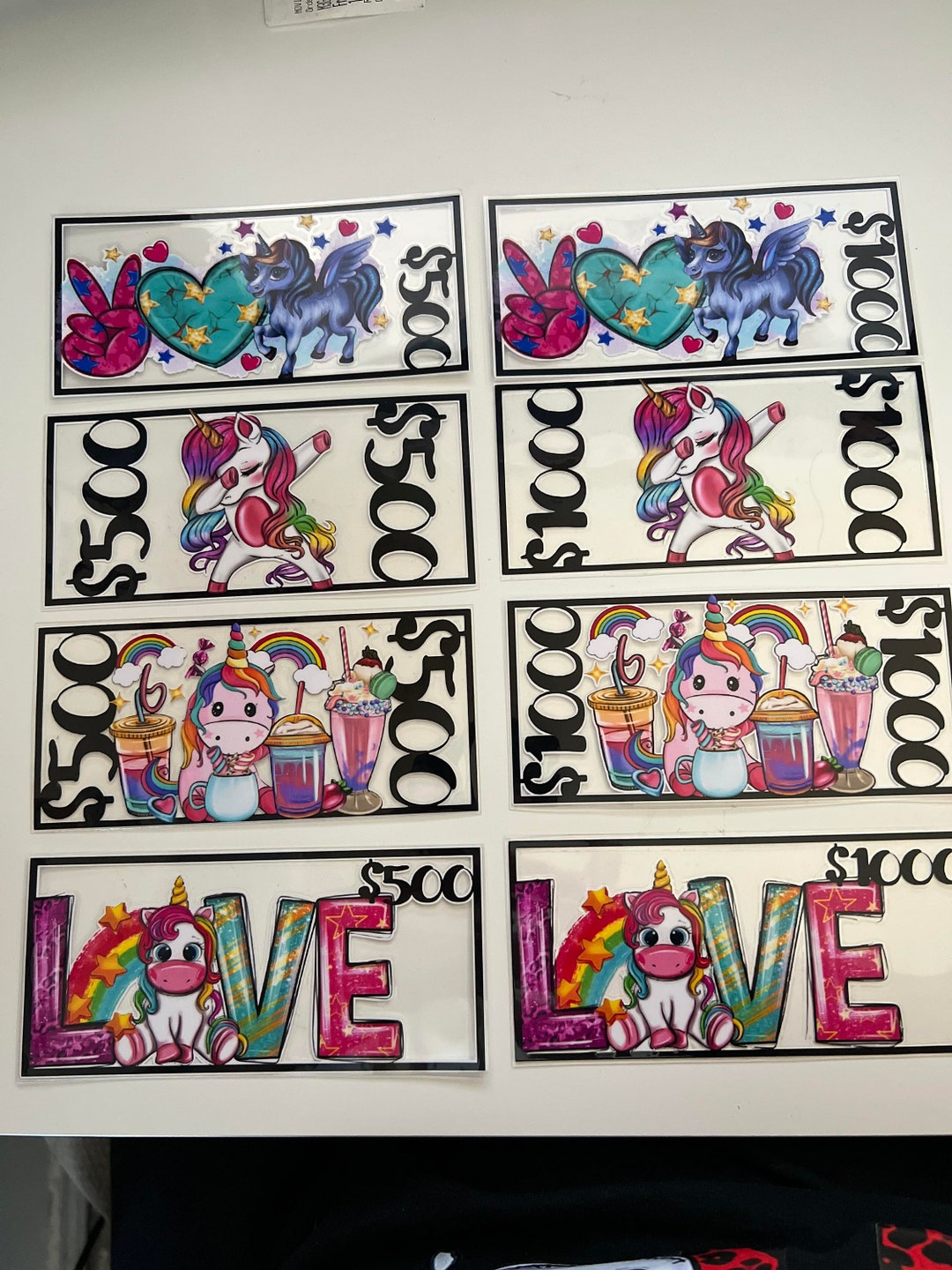 Unicorn Place Holders for Cash Stuffing - Unicorn Series - READ ...