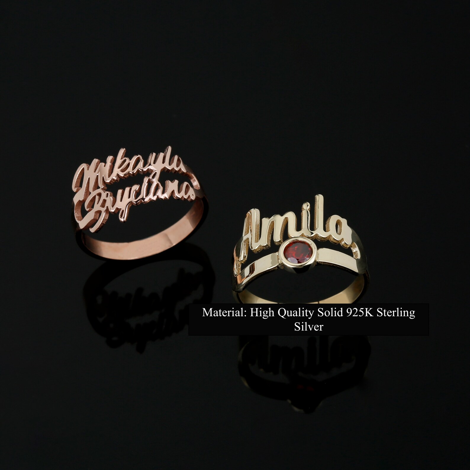 Double Name Ring Two Name Ring Custom Name Ring | Etsy