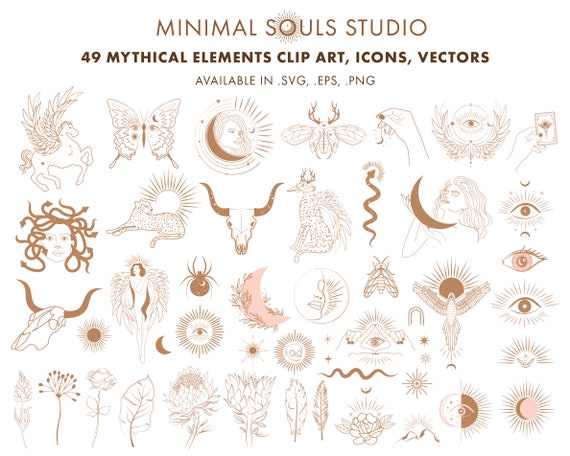 Set of 49 Mythology Objects Fantasy Animals Mythical Creature - Etsy