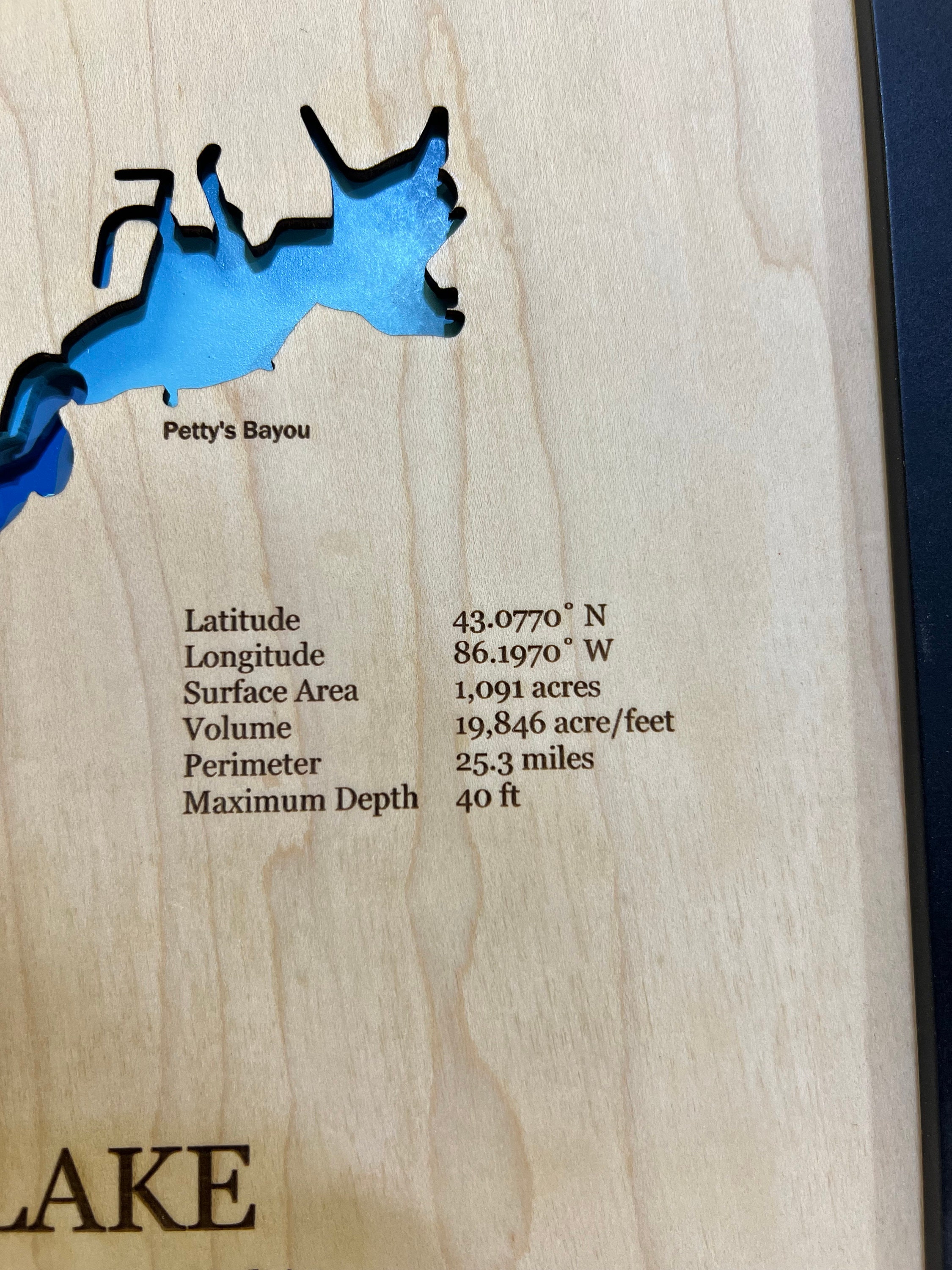 Spring Lake, Michigan Bathymetric Map, 3D Laser Cut and Engraved ...