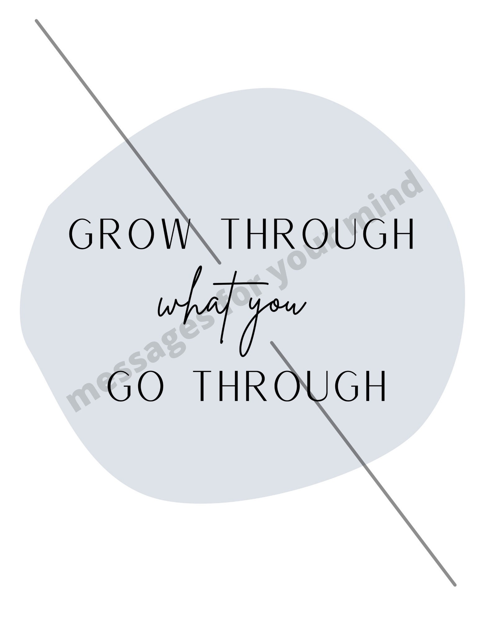 Grow Through What You Go Through, Inspirational Quote Print, Counselor ...