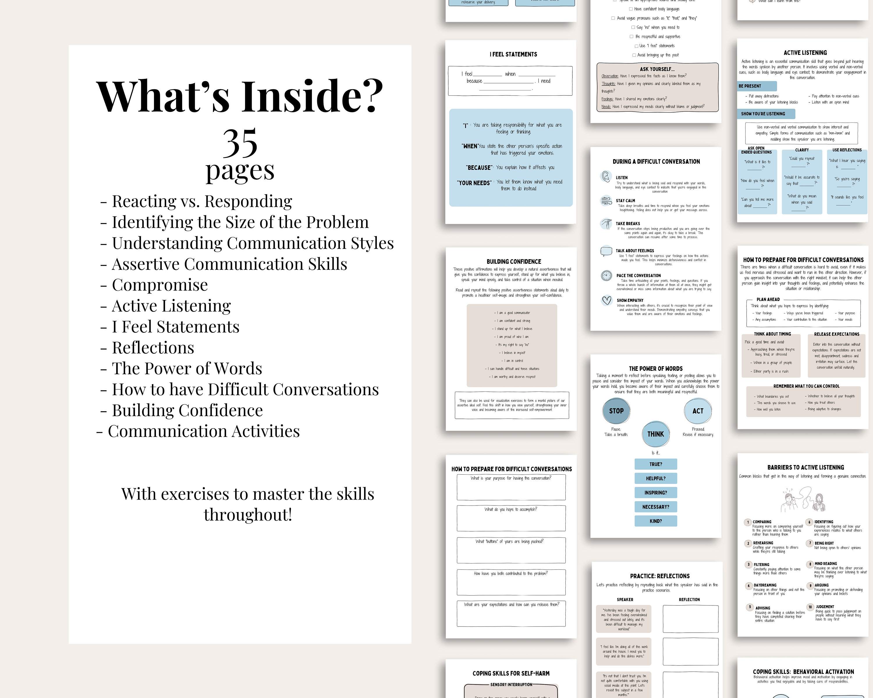 Communication Skills Bundle: Assertive Conversations, Therapist ...