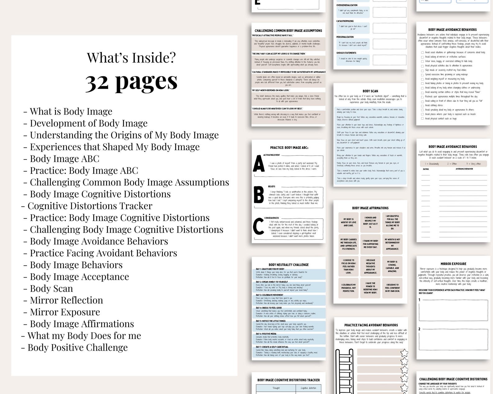 Body Image Workbook: Self-love & Acceptance (32 Pages) (digital ...