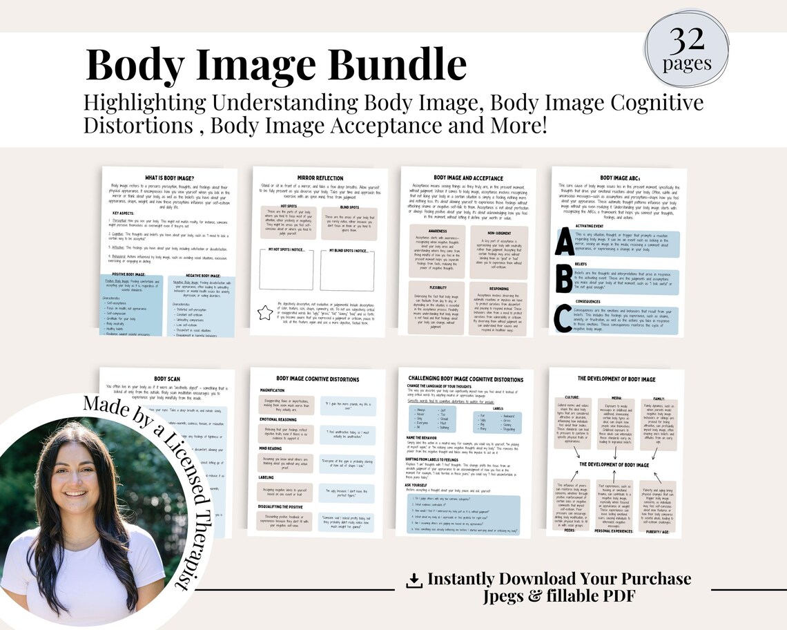 Body Image Workbook: Self-love & Acceptance (32 Pages) (digital ...