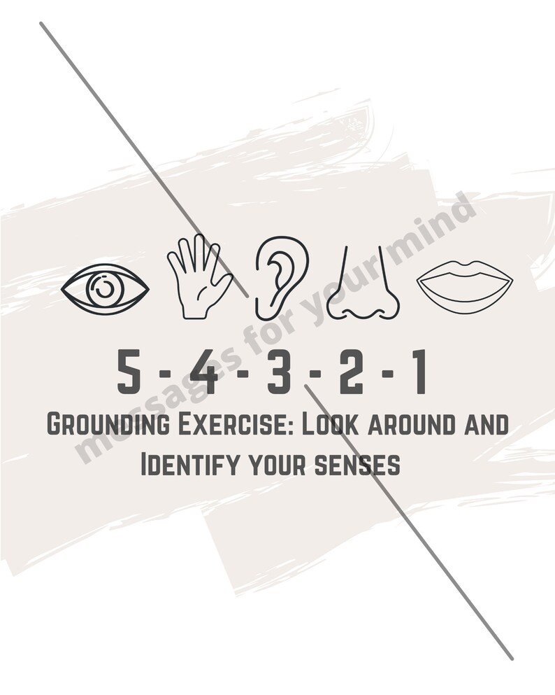 Grounding Exercises Poster 5 Senses Coping Skills Therapist - Etsy UK