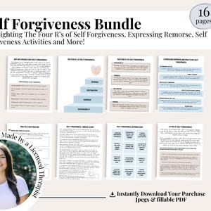 Self-forgiveness Worksheets, Therapy & Journaling Printables, Therapy ...
