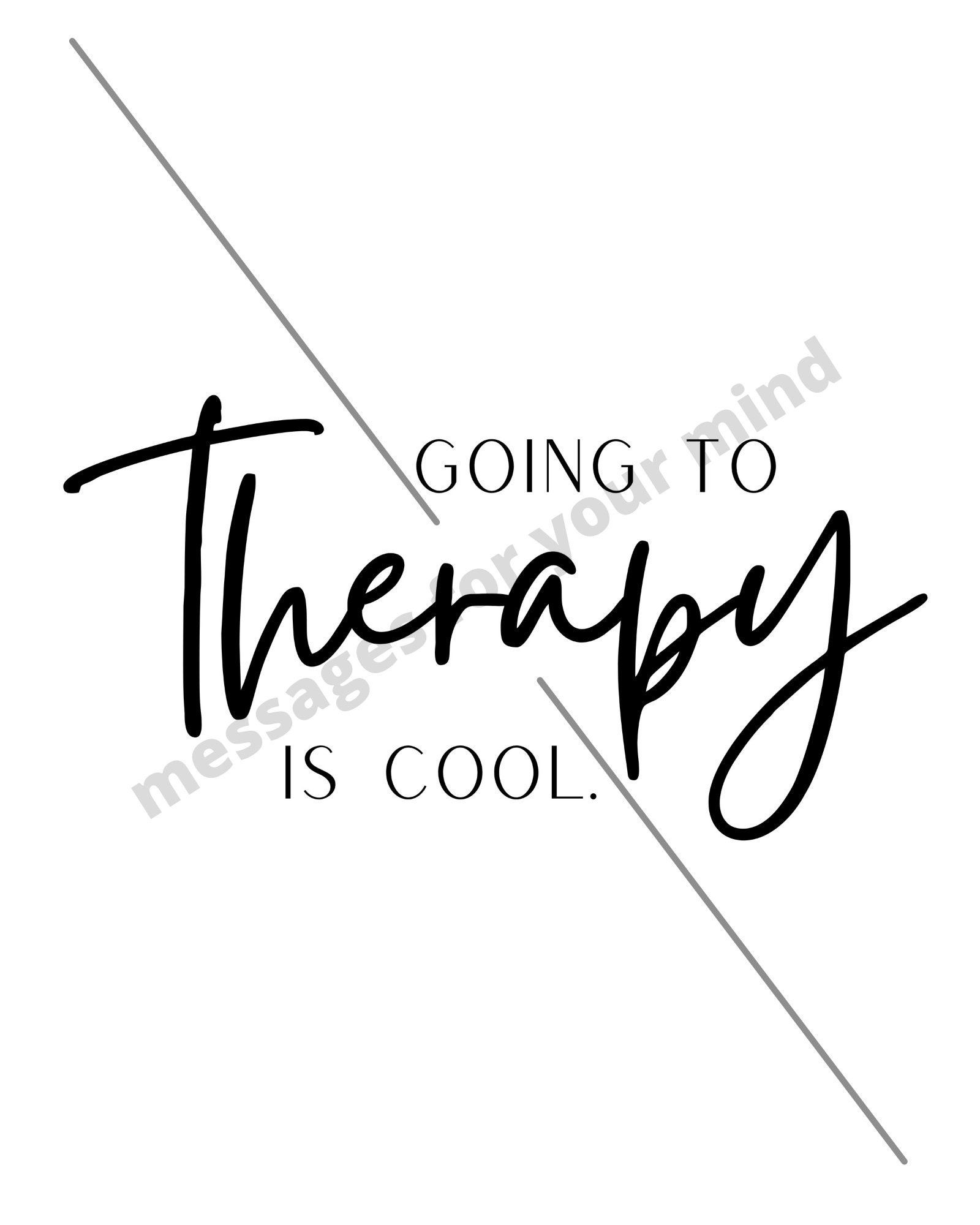 Therapy is Cool Mental Health Art Print Therapist Gift - Etsy