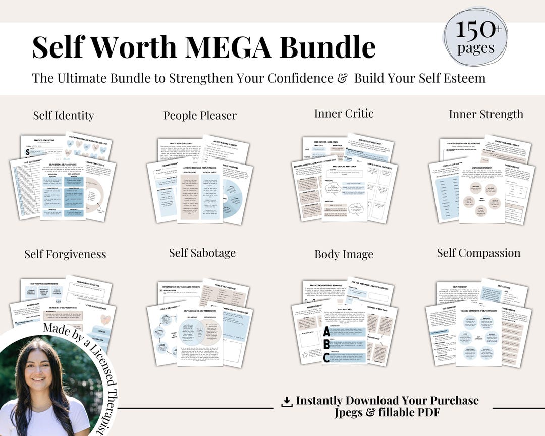 Self Worth Worksheets Bundle: Self Esteem & Confidence (PDF) - Etsy UK