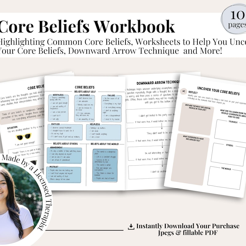 Core Belief Worksheet Cbt - Etsy