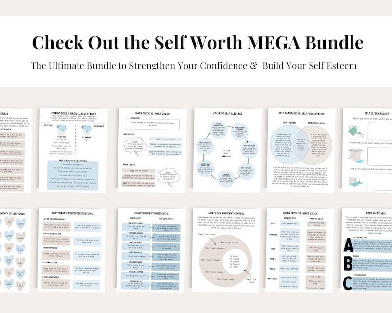 Self-forgiveness Worksheets, Therapy & Journaling Printables, Therapy ...