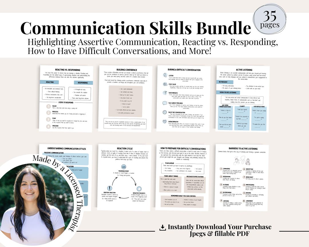 Communication Skills Bundle: Assertive Conversations, Therapist ...