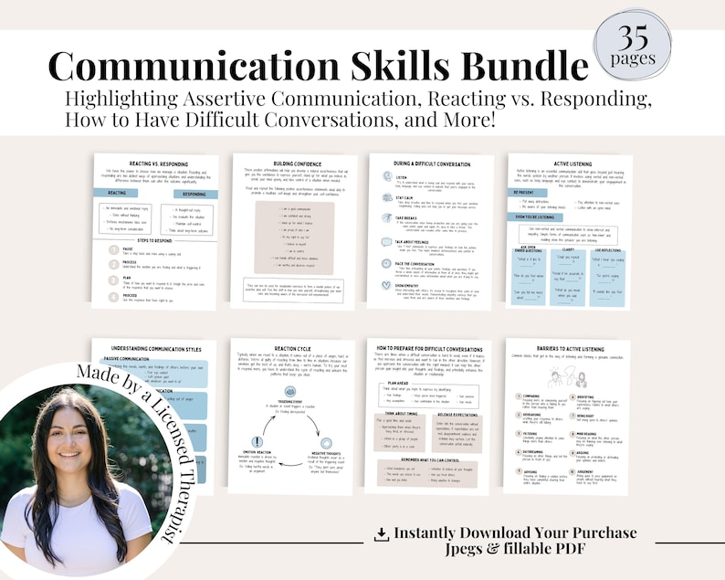 Communication Skills Bundle: Assertive Conversations, Therapist ...