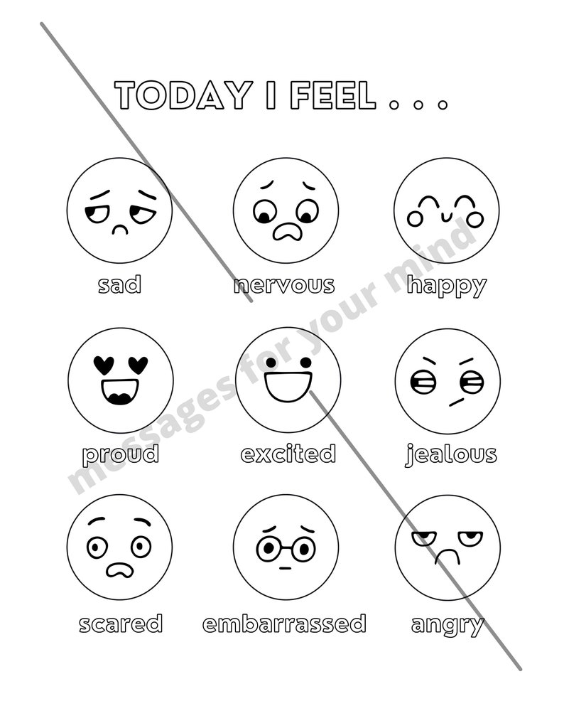 Today I Feel Coloring Page, Emotions Activity, Emotions Chart, Feelings ...