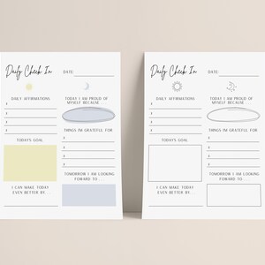 Daily Check-in Journal Worksheet: Fillable Therapy Tool (printable PDF ...