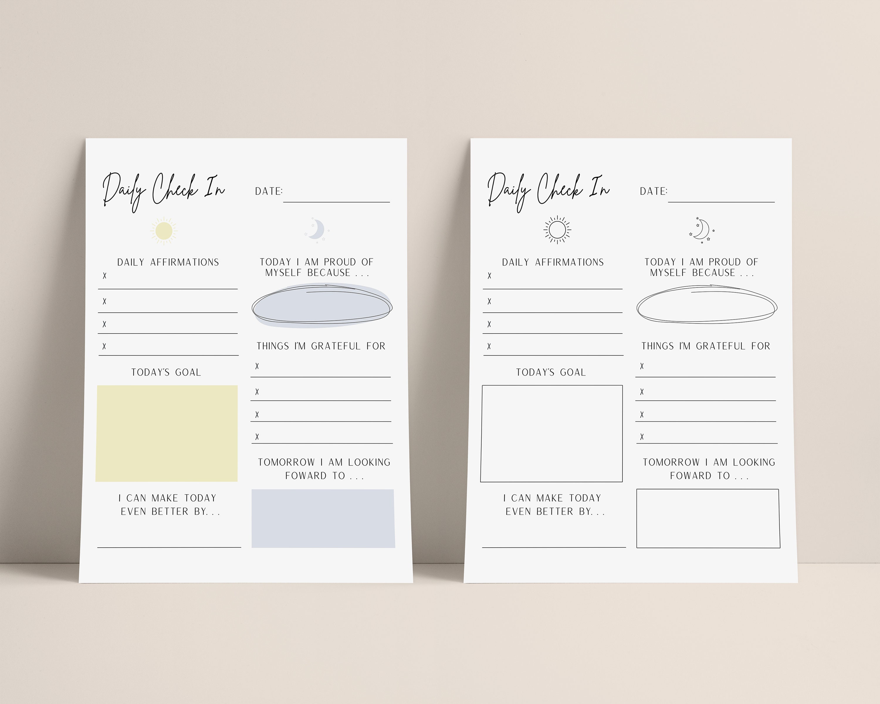 Daily Check-in Journal Worksheet: Fillable Therapy Tool (printable PDF ...