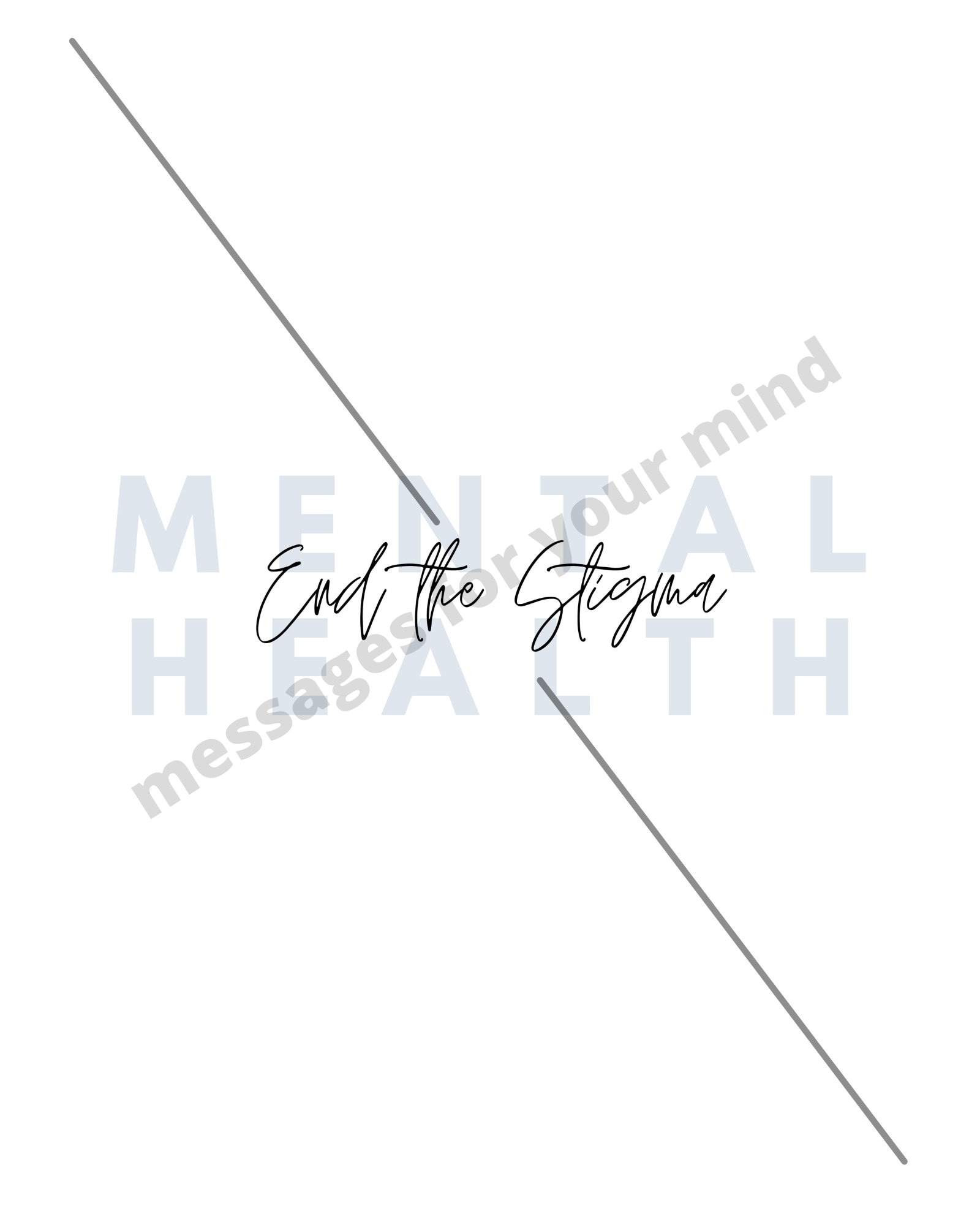 Mental Health End the Stigma Poster Digital Download Quote - Etsy