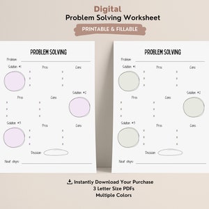 Problem Solving Printable Interactive Worksheet, Therapy Mental Health ...