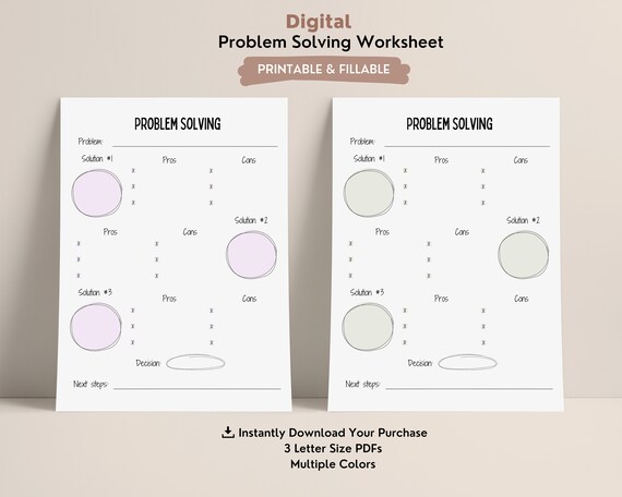 Problem Solving Printable Interactive Worksheet Therapy - Etsy