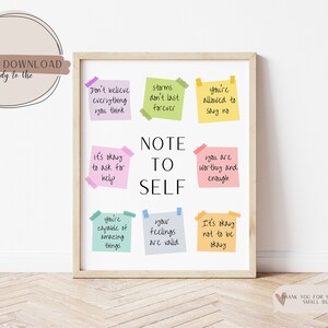 Mental Health Note to Self, Mental Health Poster, Therapy Poster ...