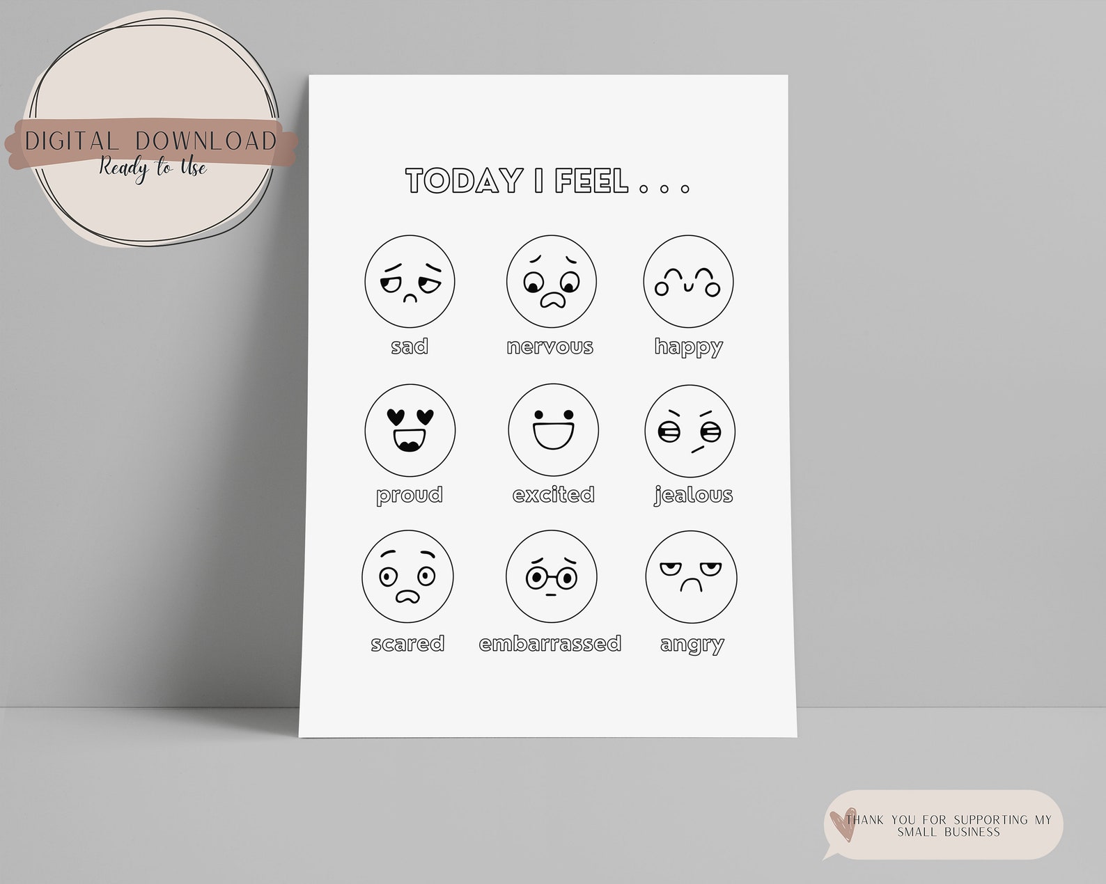 Today I Feel Coloring Page, Emotions Activity, Emotions Chart, Feelings ...