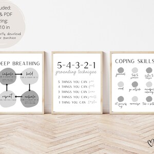 DIGITAL BUNDLE- Grounding Exercise Print, Coping Skill Print, Wall ...