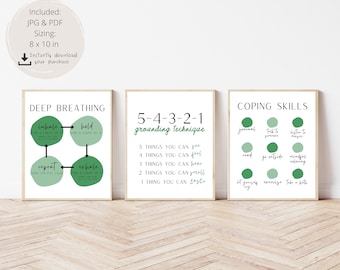 DIGITAL BUNDLE Grounding Exercise Print Coping Skill Print | Etsy