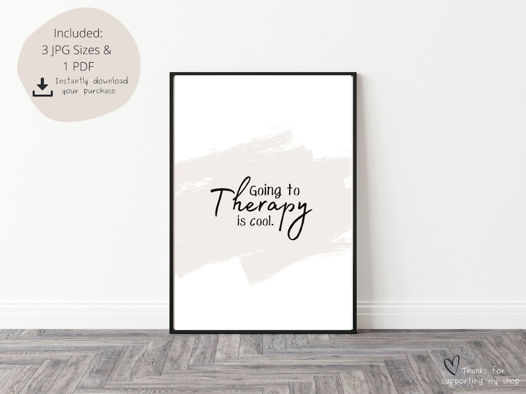 Therapy is Cool, Mental Health Art Print, Therapist Gift, Therapy Decor ...