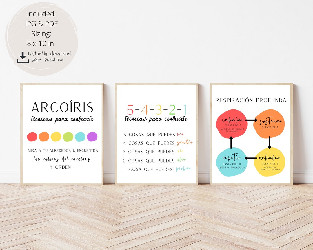 Spanish Grounding Exercise Print: Coping Skills, Therapy Decor (digital ...